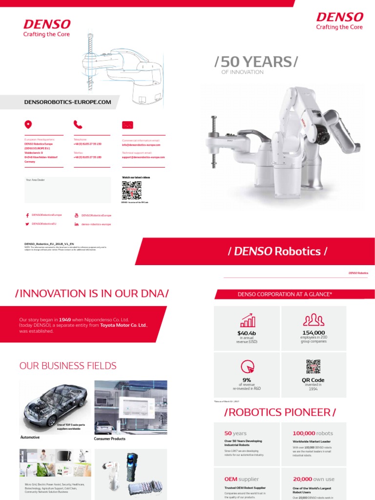 DENSO Robotics: 50 Years of Innovation | PDF