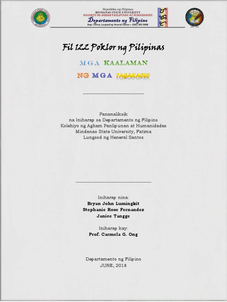 Fil 122 Poklor NG Pilipinas | PDF