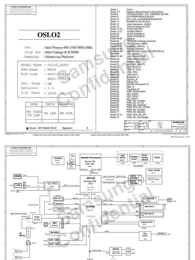 Samsung r560 Schematics | PDF | Usb | Central Processing Unit