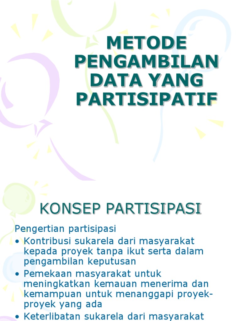 Metode Pengambilan Data Yang Partisipatif | PDF | Seni