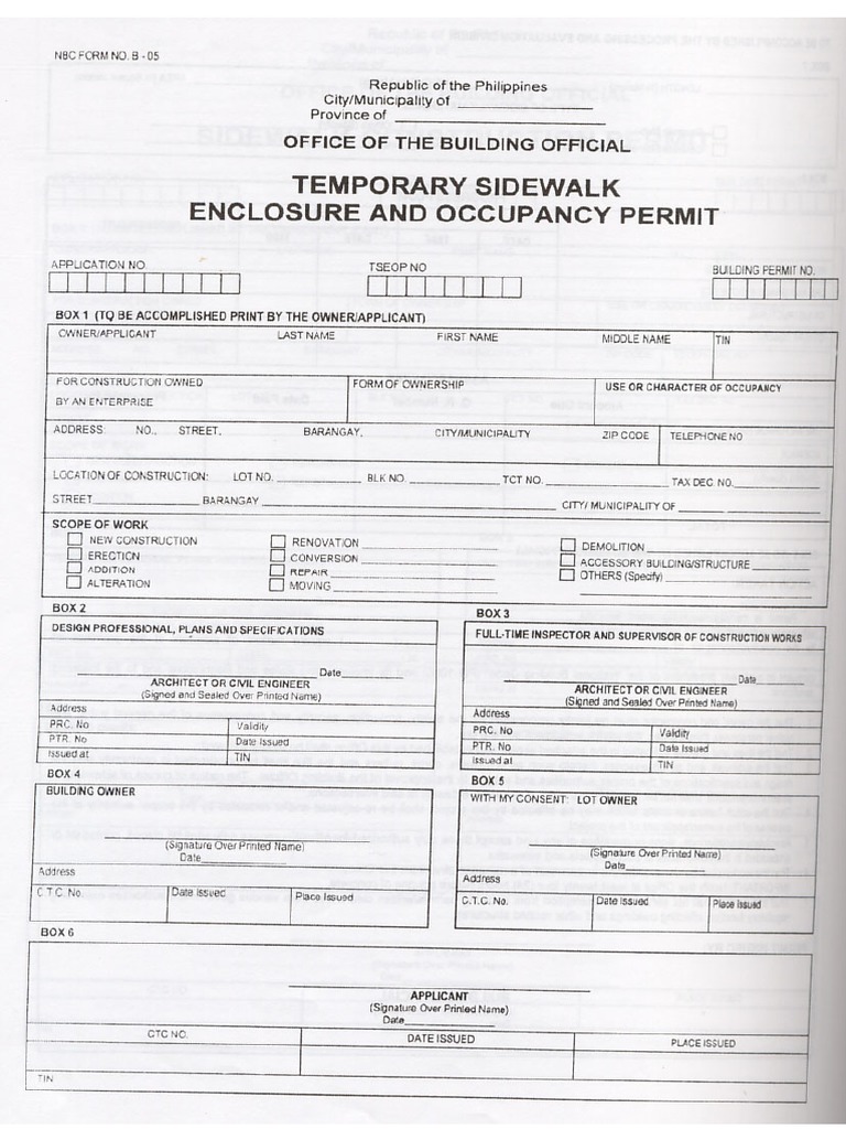 Temporary Sidewalk Enclosure and Occupancy Permit PDF | PDF