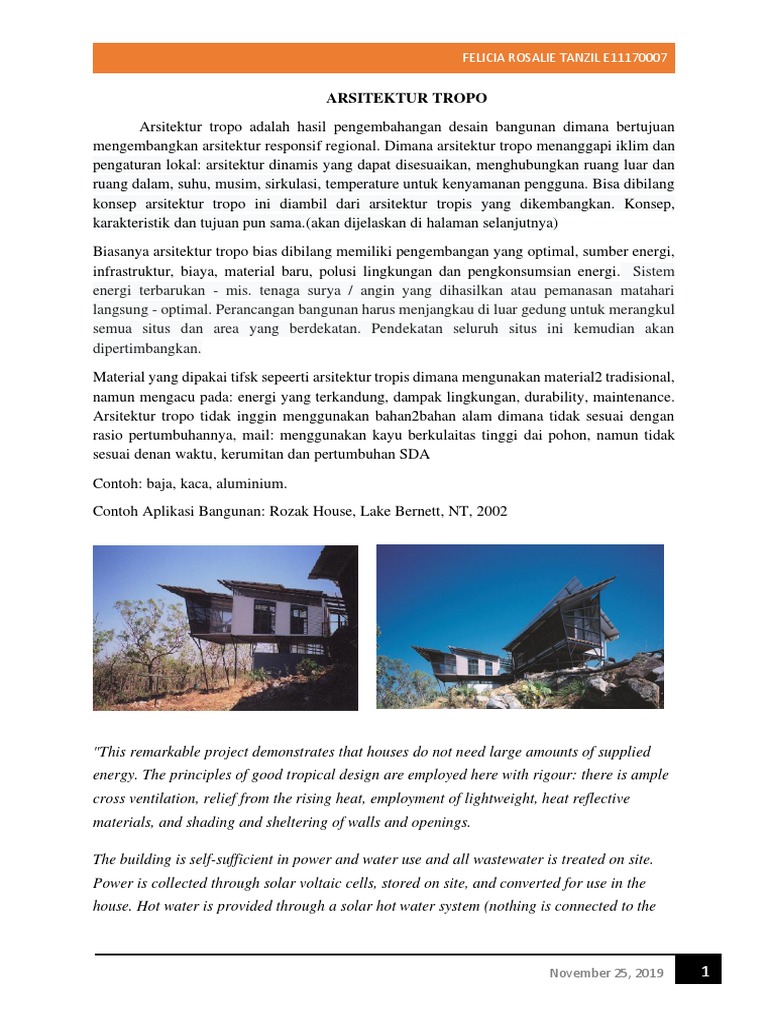 ARSITEKTUR TROPO Felicia RT E11170007 | PDF