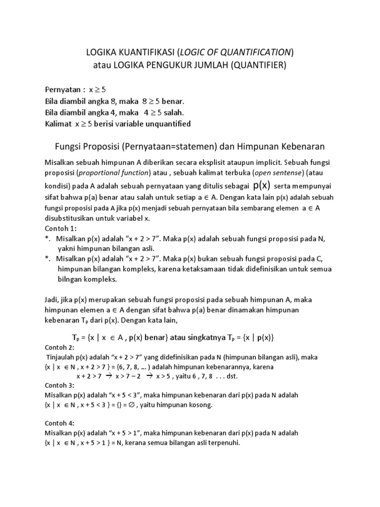 QUANTIFICATION LOGIC | PDF