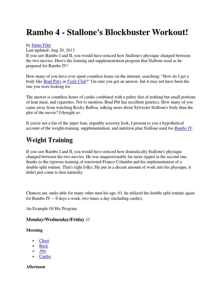Rambo 4 | PDF | Self-Improvement | Wellness