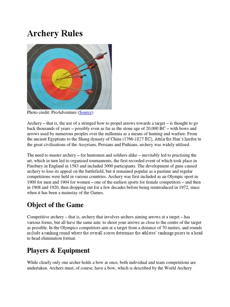 Archery Rules | PDF