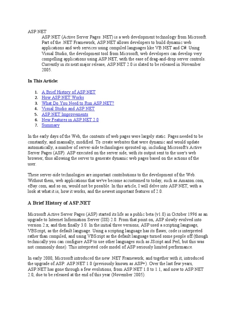 Asp 1 | PDF | Active Server Pages | World Wide Web
