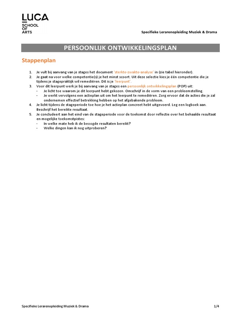 Persoonlijk Ontwikkelingsplan | PDF
