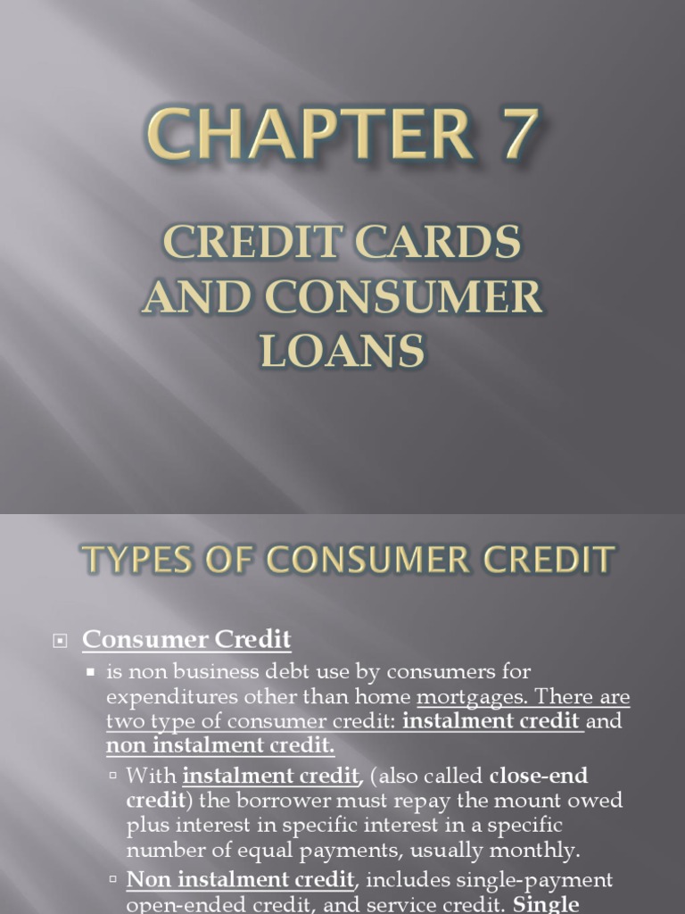 Chapter 7 Credit Cards and Consumer Loans 1 Semi Final 5 | PDF ...