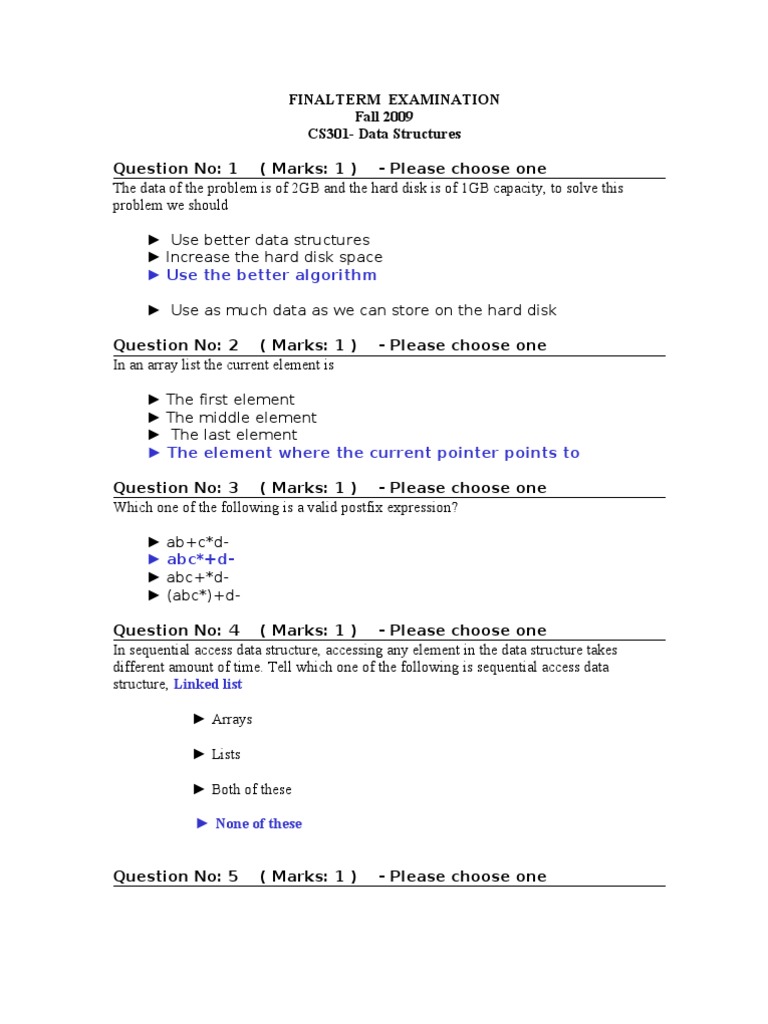 A Lot of Solved MCQs CS301 For Final 2010 by Risingpakistan | PDF ... A Lot of Solved MCQs CS301 For Final 2010 by Risingpakistan | PDF ...