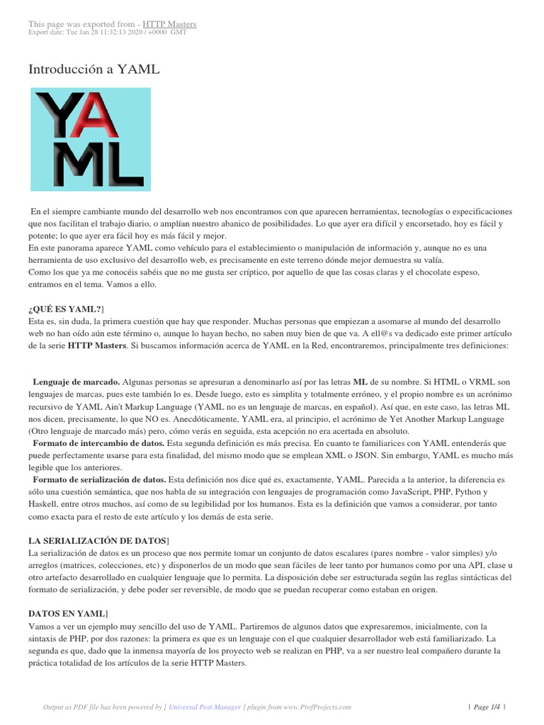 Introducción A YAML | PDF | Crecimiento personal y profesional ...