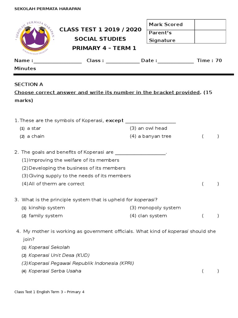 Class Test Social Studies | PDF