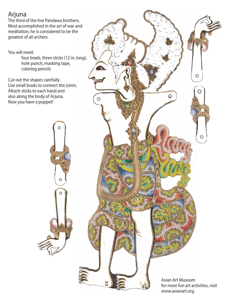 Arjuna Shadow Puppet Template
