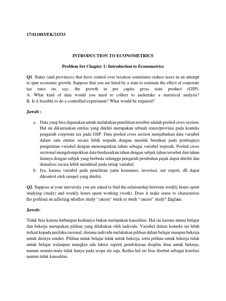 Problem Set Chapter 1 | PDF