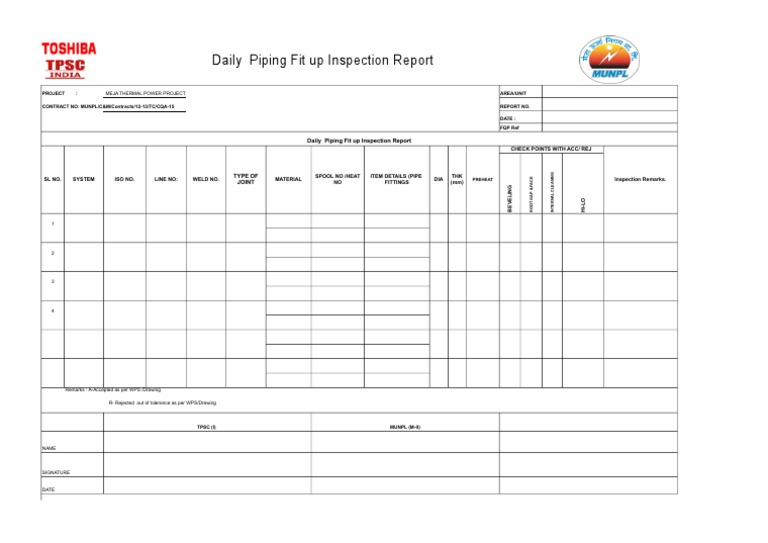 Fit Up Report Format-1 | PDF | Electric Heating | Building Technology