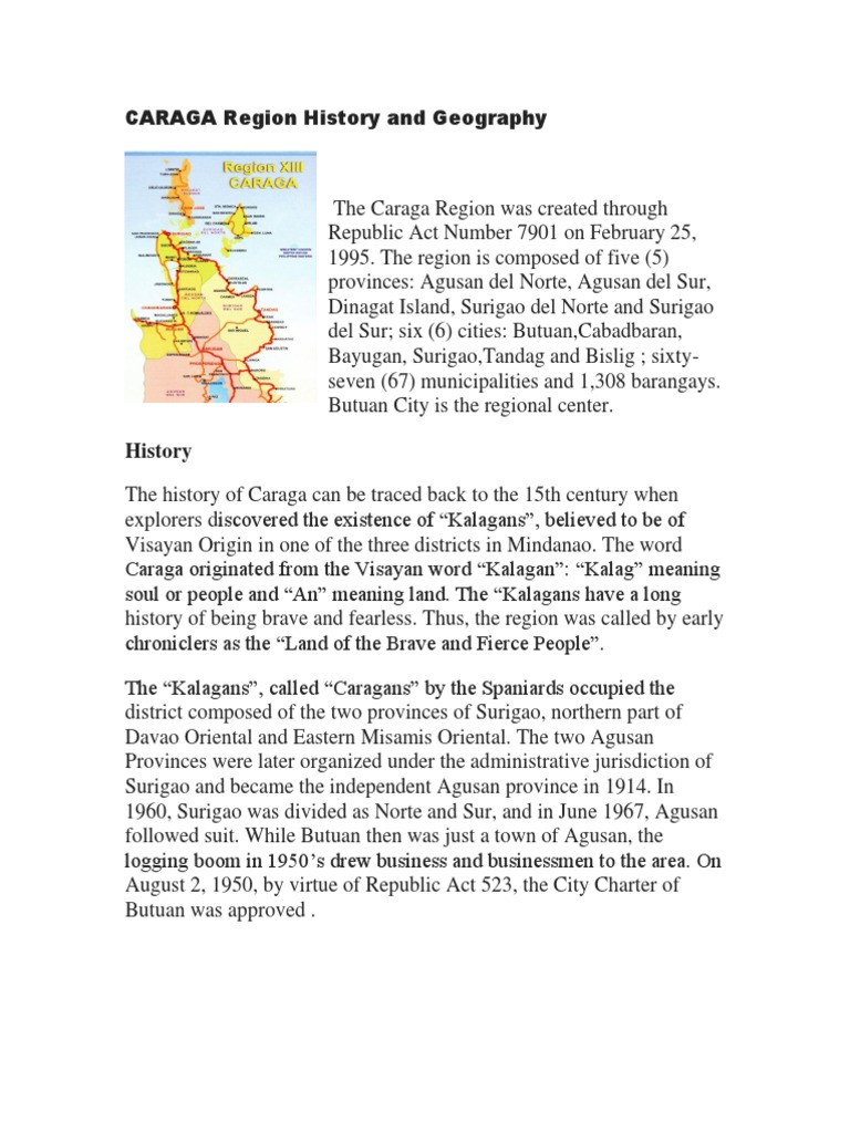 Caraga Region: History & Geography | PDF