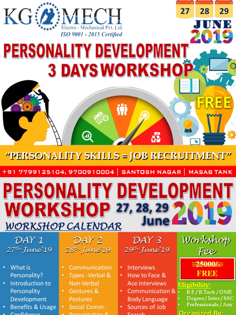 3 Days Free Personality Development Workshop | PDF