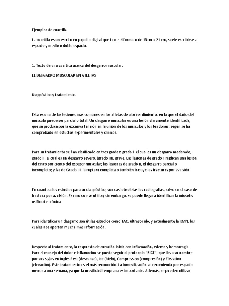 Ejemplos de Cuartilla | PDF