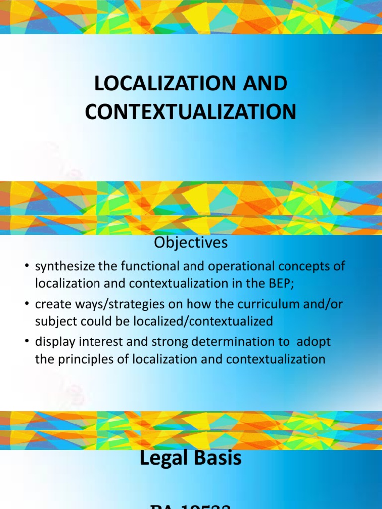 2localization and Contextualization v.01 | PDF