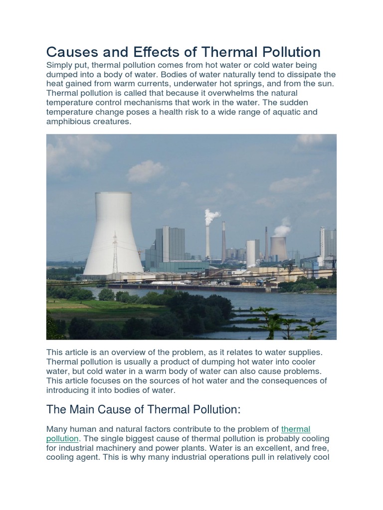 Causes and Effects of Thermal Pollution | PDF