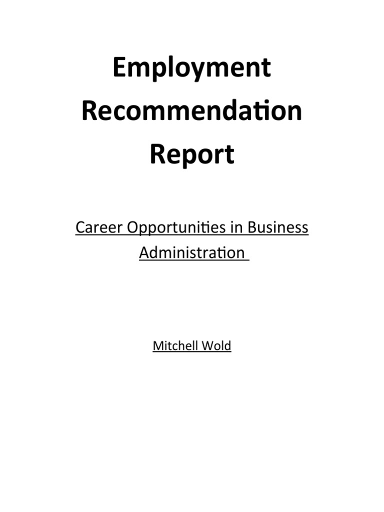 Employment Recommendation Report | PDF | Business | Leadership