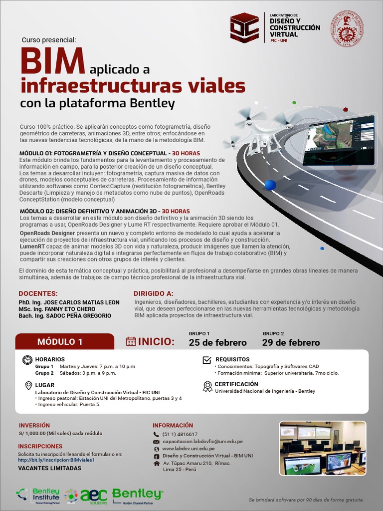 Publicidad Curso BIM Carreteras Bentley M1 | PDF