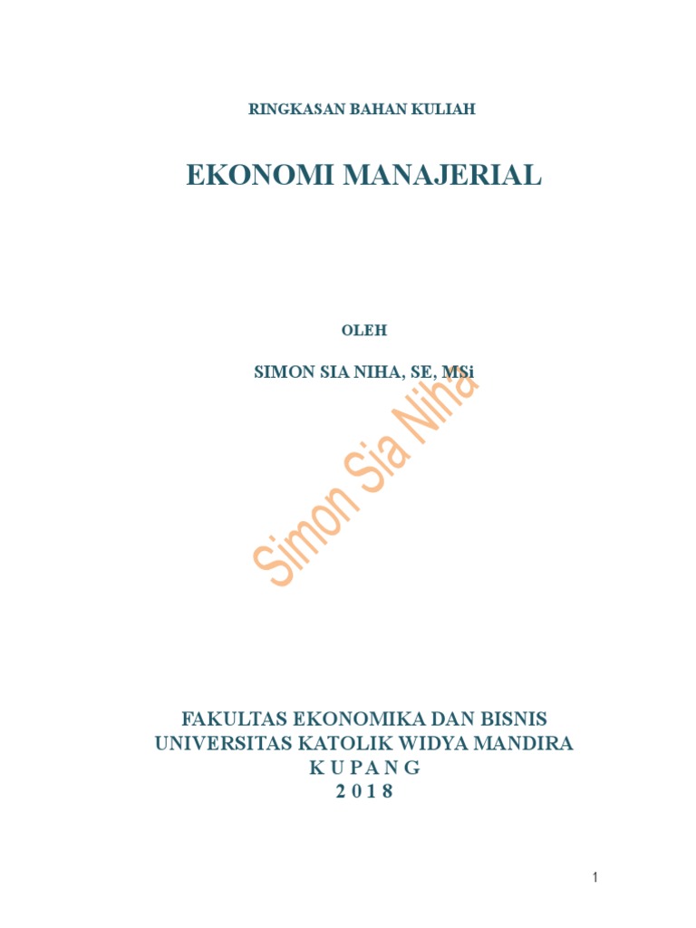 Modul Ekonomi Manajerial | PDF