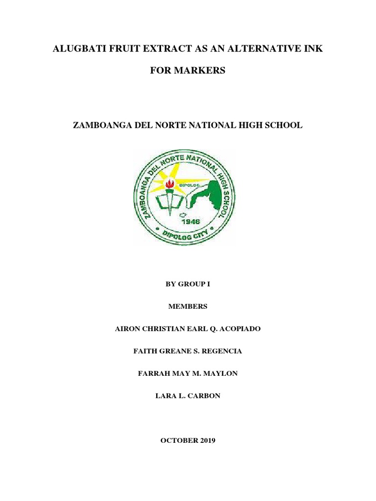 Alugbati Fruit Extract As An Alternative Ink For Markers2 | PDF ...
