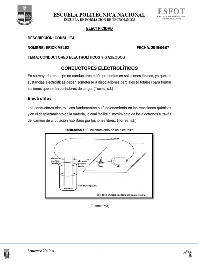 Conductores Electroliticos y Gaseosos | PDF