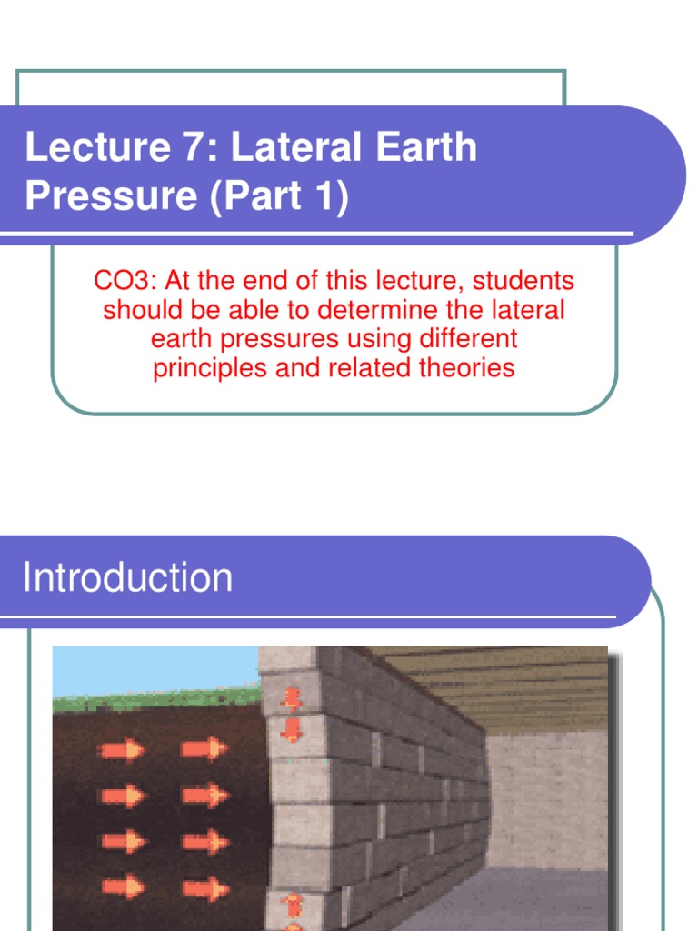 Lecture 7 Lateral Earth Pressure Part 1 | PDF
