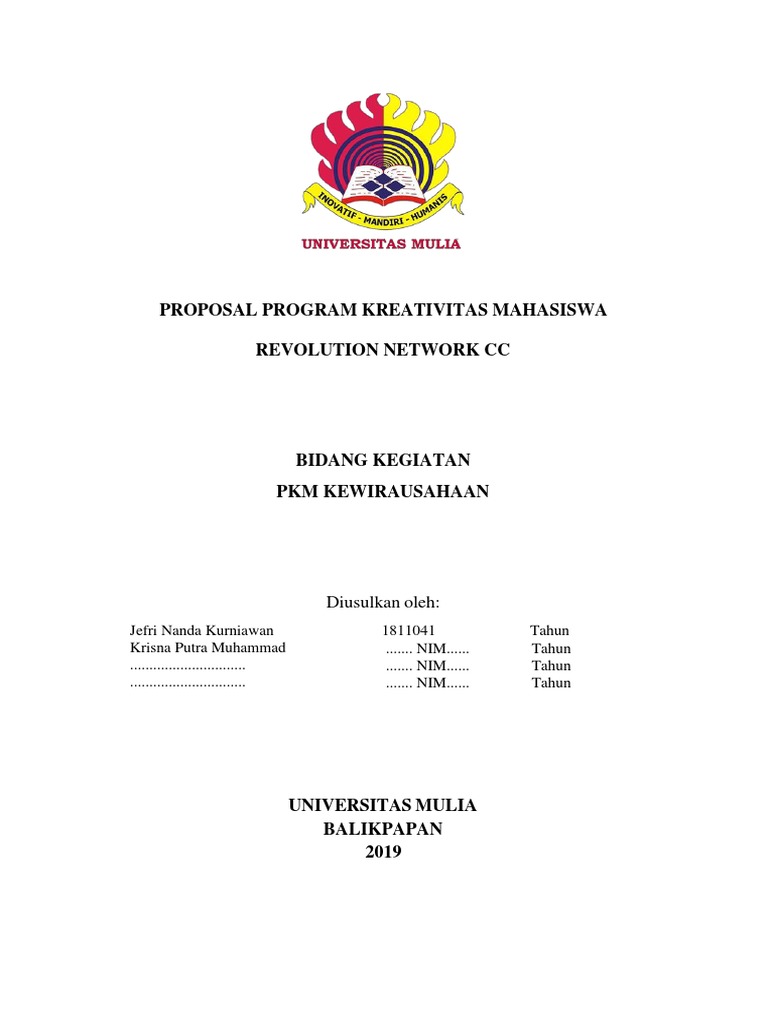 Contoh Template Proposal PKM | PDF