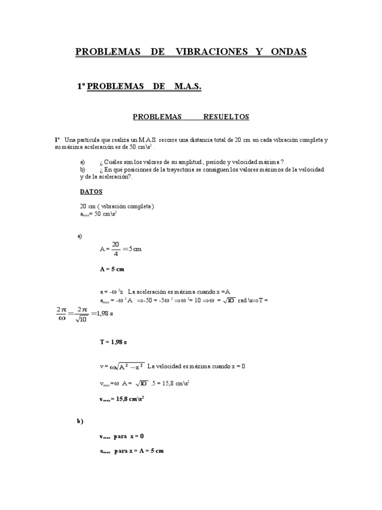 Problemes MHS I Ones | PDF | Olas | Sonido