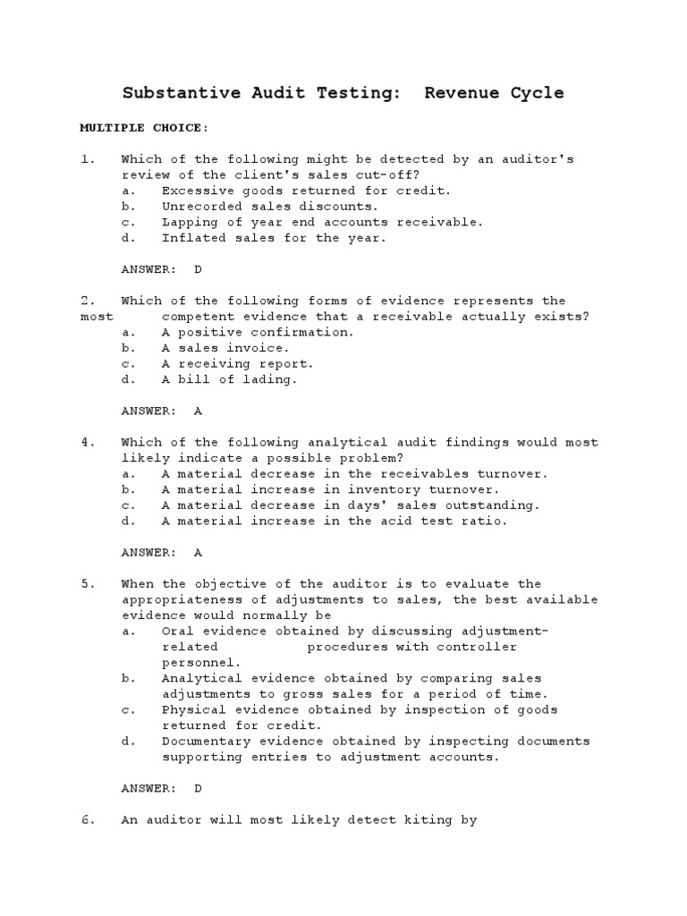 Substantive Audit Testing Comp | PDF