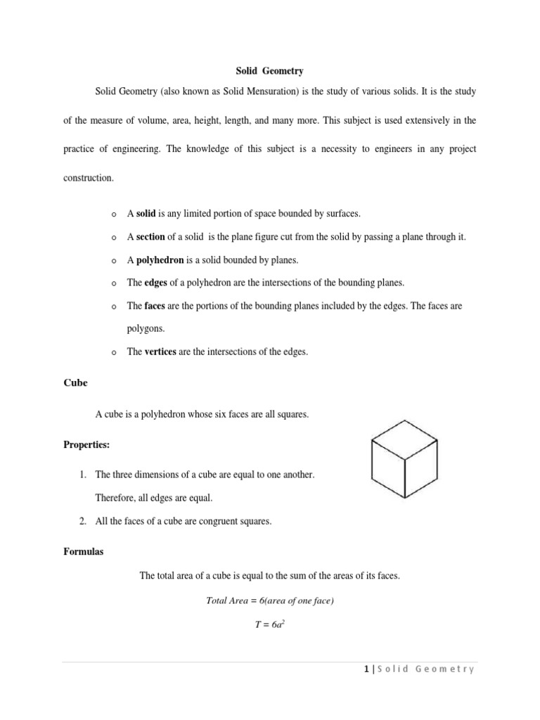 Solid Geom - JFM | PDF