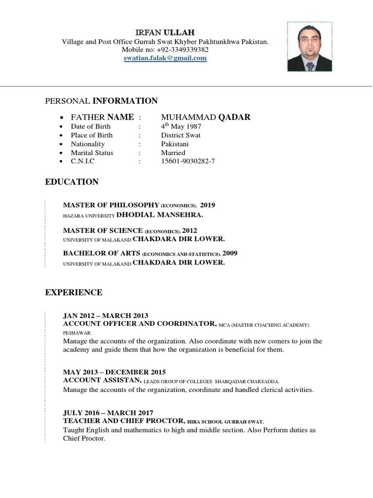 Irfan CV | PDF
