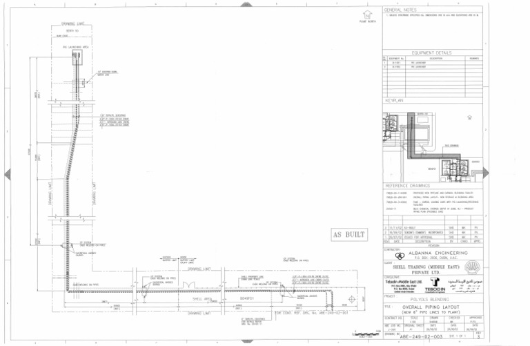 Jetty Overall Piping Layout As Built DWG | PDF