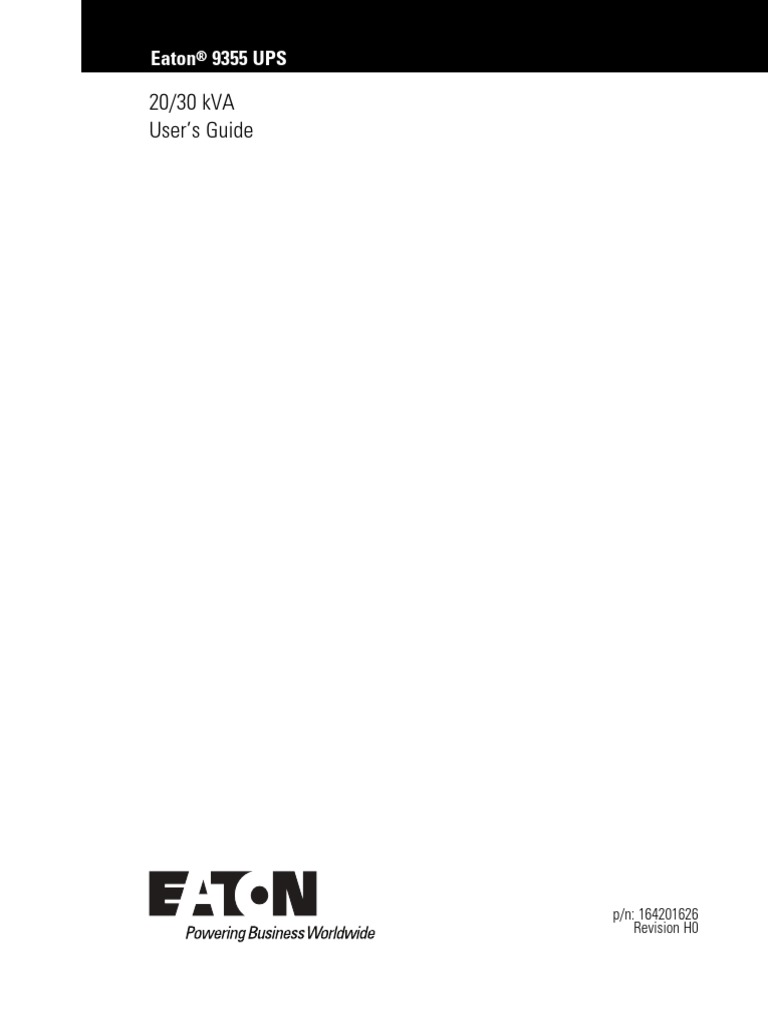 Eaton 9355 Ups 20 30 Kva User Guide 164201626 | PDF
