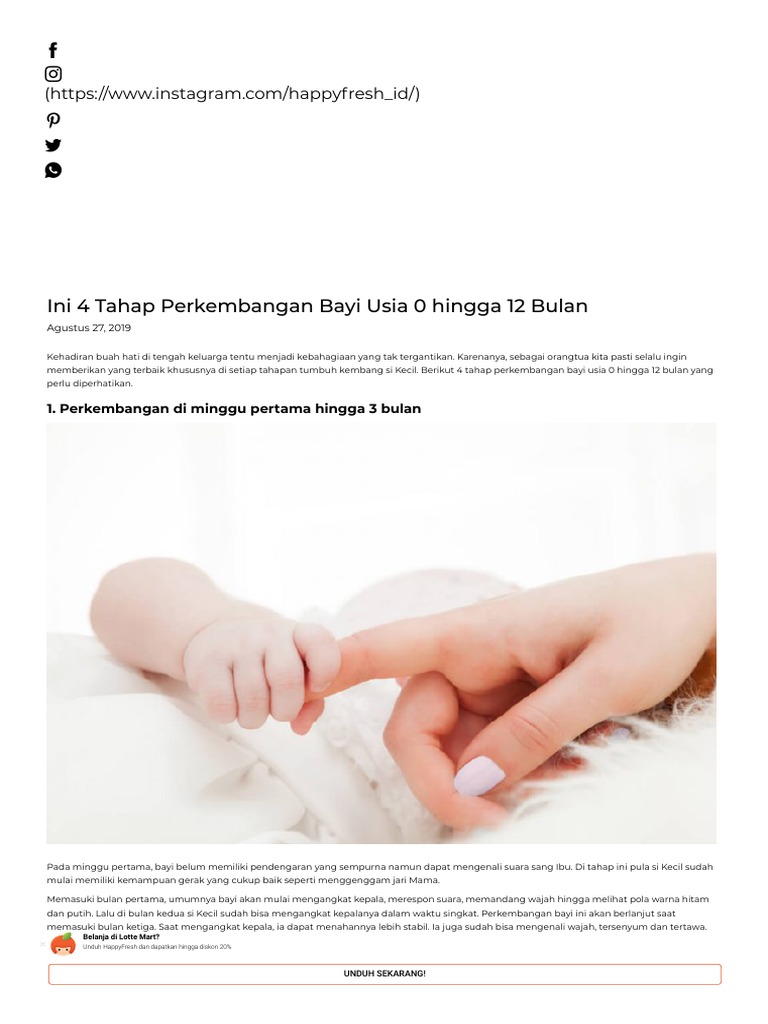 Ini 4 Tahap Perkembangan Bayi Usia 0 Hingga 12 Bulan - HappyFresh224243 ...