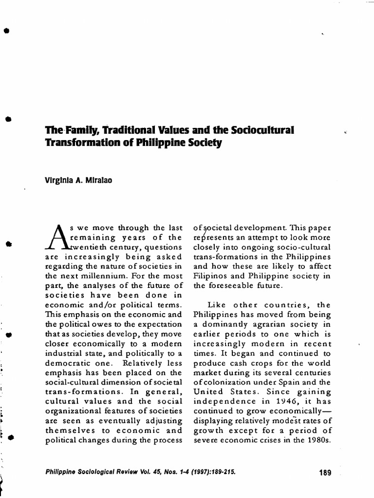 10 - The Family, Traditional Values and The Sociocultural ...