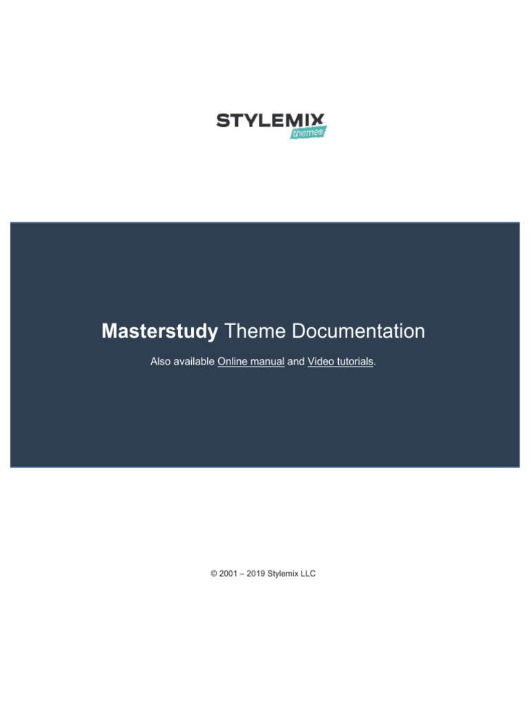 Masterstudy User Manual | PDF
