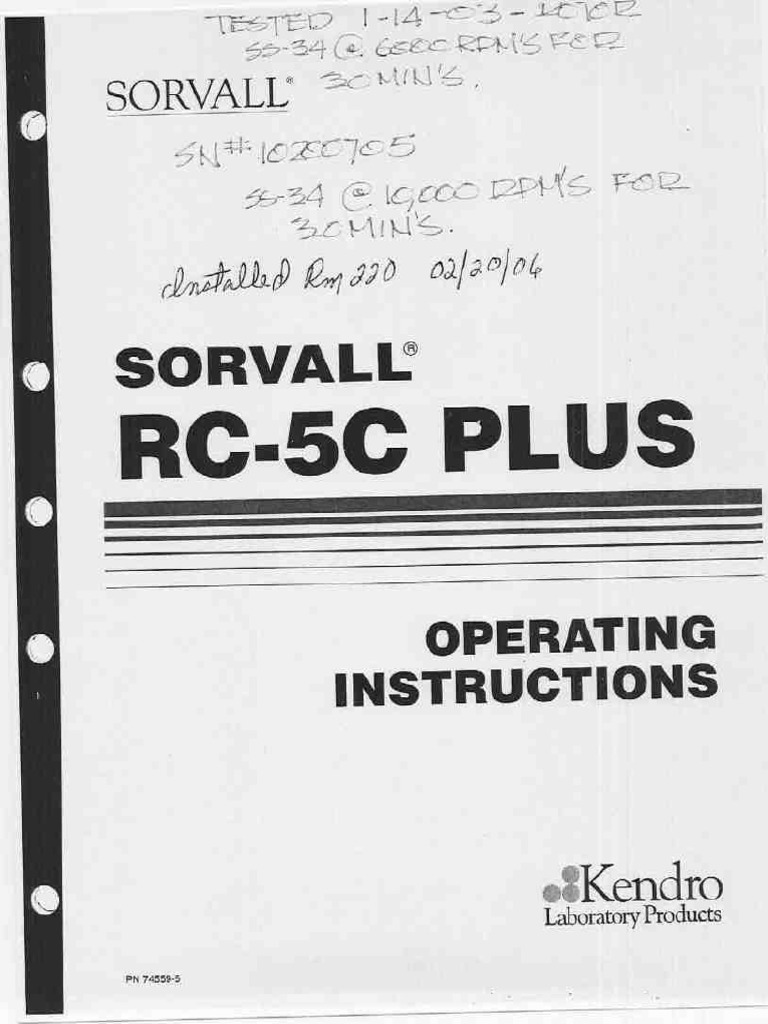 Sorvall RC-5C Plus Marshall Scientific PDF | PDF