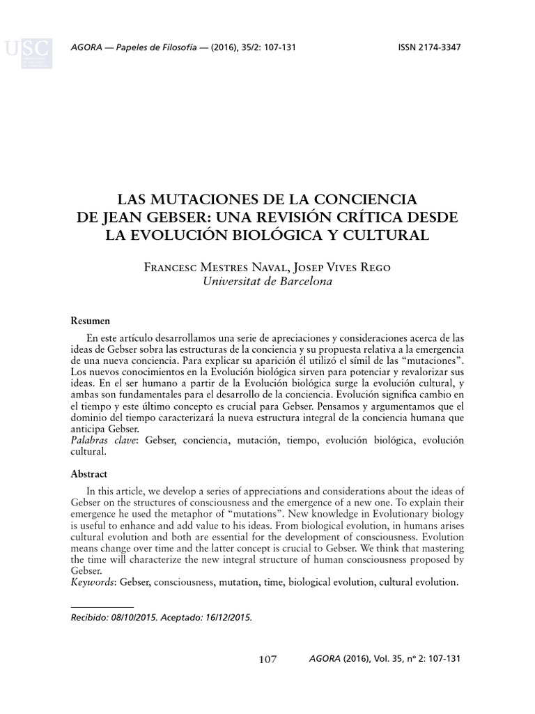 Jean Gebser Conciencia | PDF