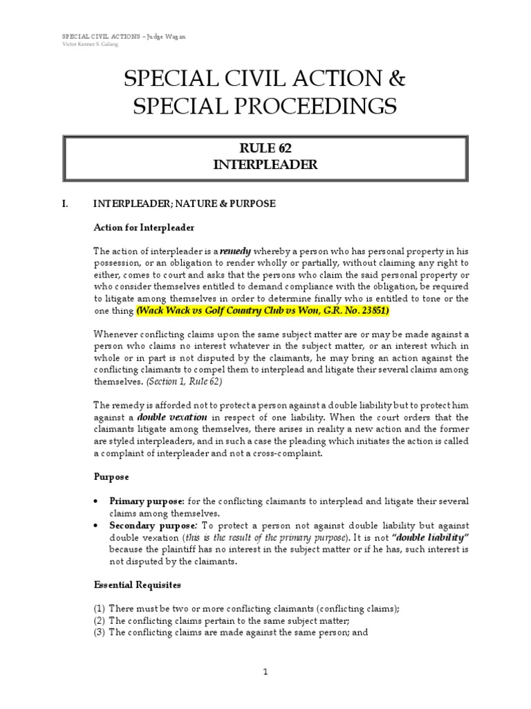 SpecPro Part 1 Special Civil Actions | PDF | Law