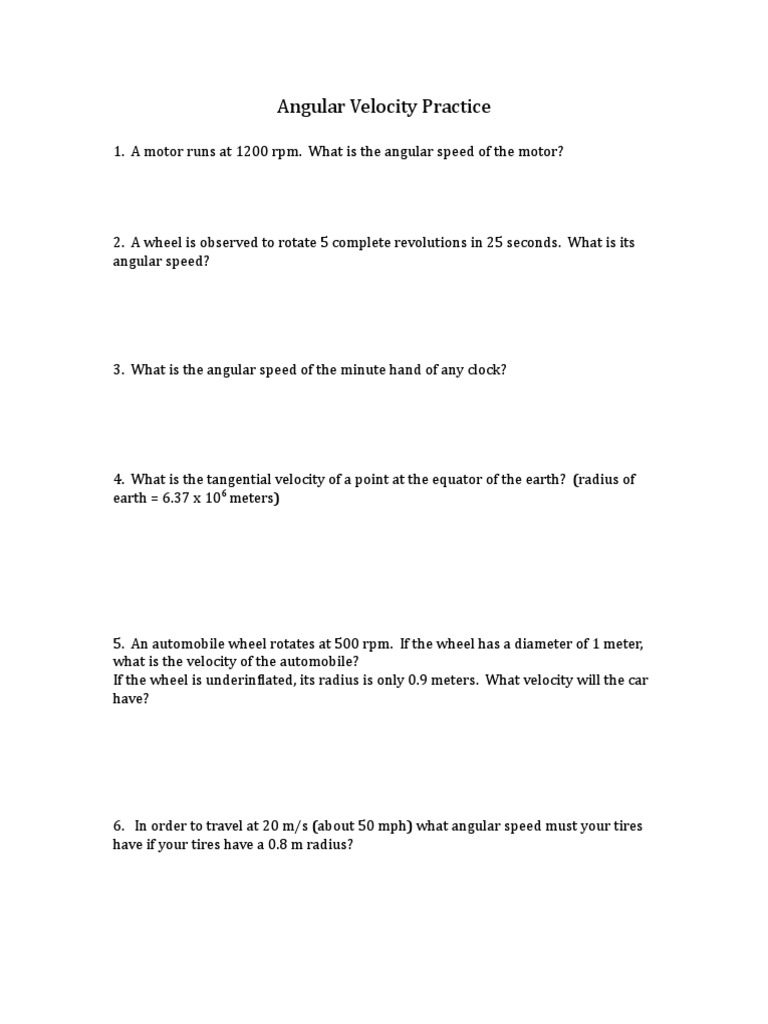 Angular Velocity | PDF