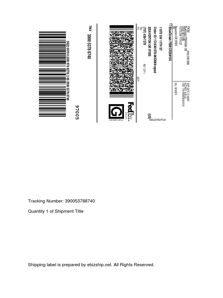 Return Shipping Label | PDF
