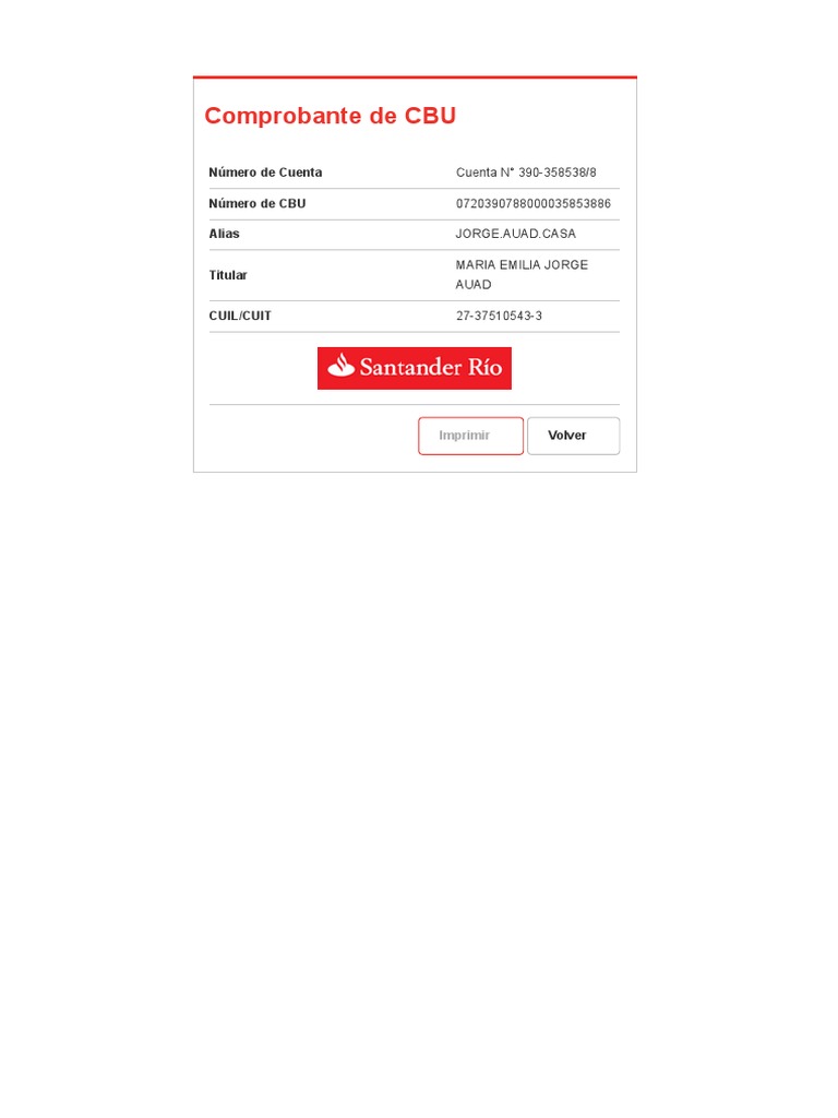 Constancia de CBU | PDF