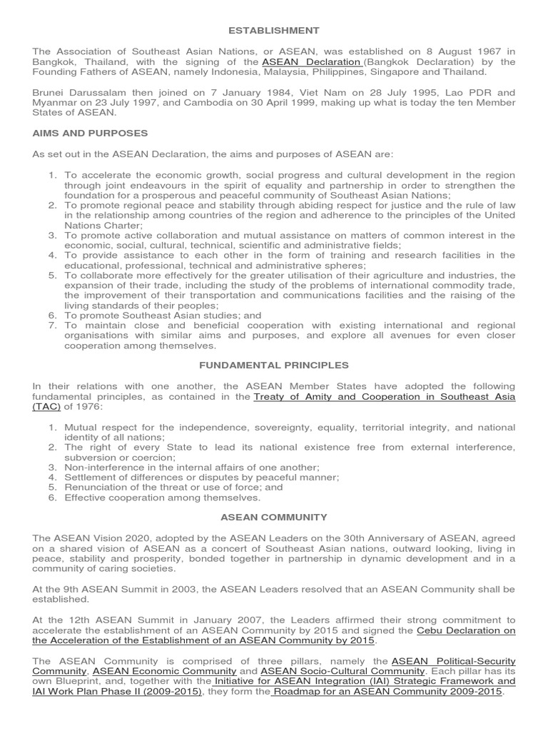 Asean Documents | PDF