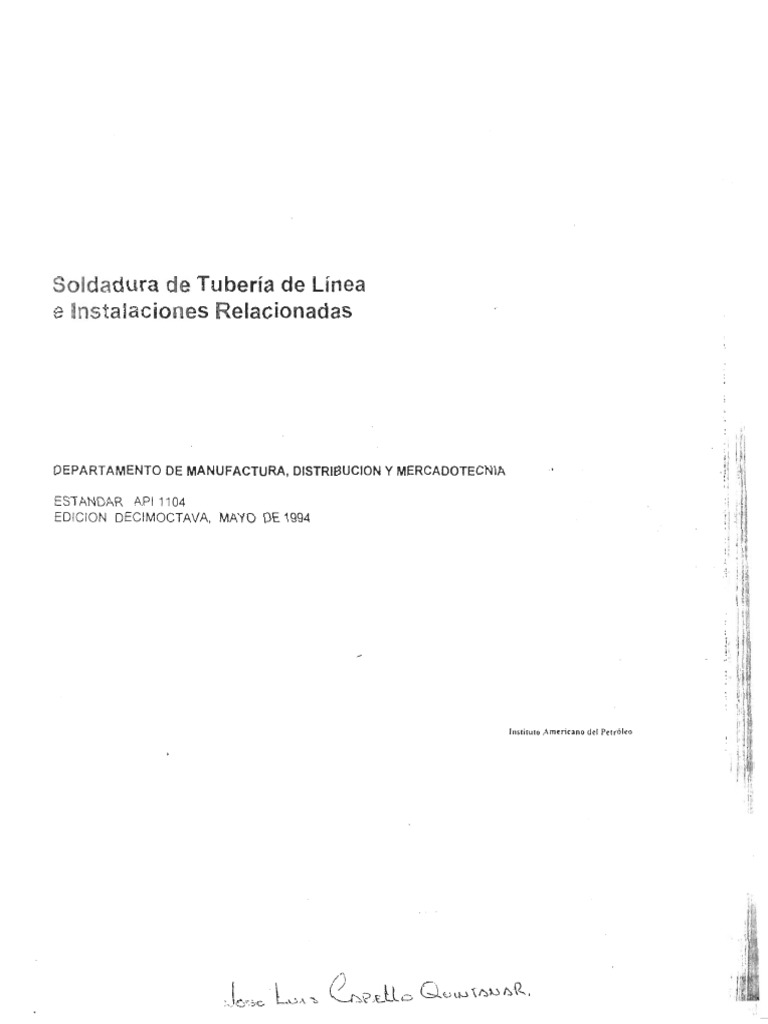 API STANDARD 1104 en Español PDF | PDF