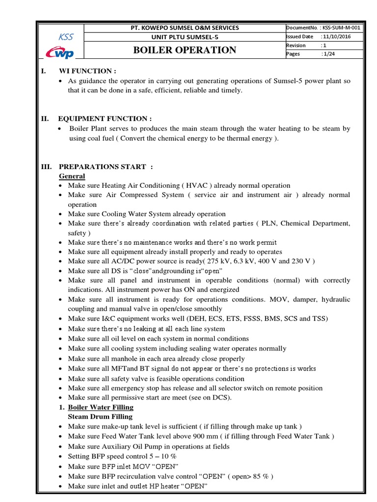 Boiler Operation Rev 2 - Eng | PDF | Technology & Engineering | Science ...