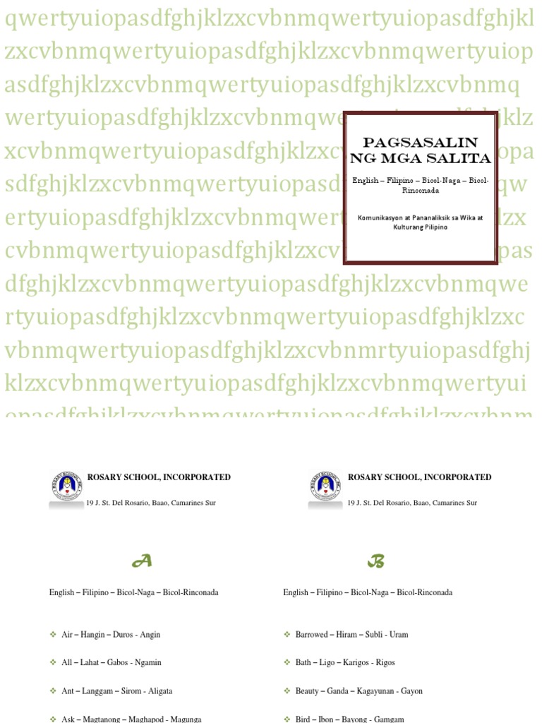 Pagsasalin NG Mga Salita | PDF