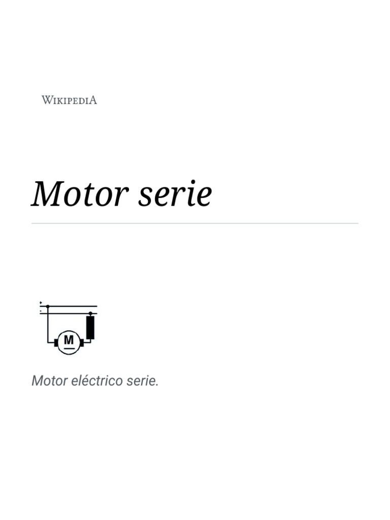 Motor Serie | PDF | Ciencia y matemáticas